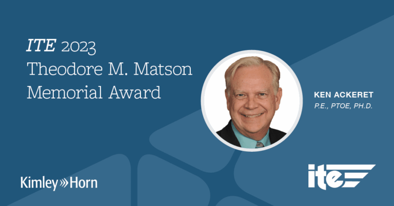 Ken Ackeret Receives ITE 2023 Theodore M. Matson Memorial Award ...